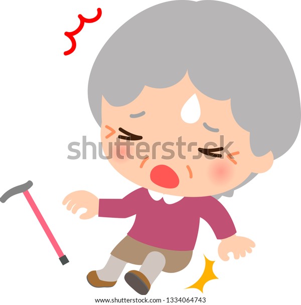 Falling Elder Women Stock Vector (Royalty Free) 1334064743