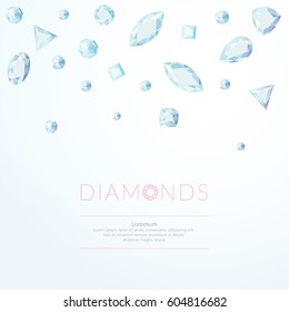 Falling Gems Abstract Background Shiny Diamond Stock Vector (Royalty ...