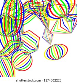 Falling Geometric Figures Abstract Background Color Stock Vector ...