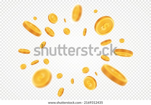 Falling Golden Coins Graphic Elements Lotteries Stock Vector (Royalty ...