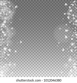 Falling Hearts Borders On Transparent Grid: vector de stock (libre de ...