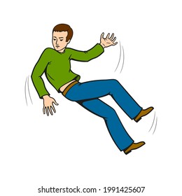 Falling Man Cartoon Character Vector Clipart Stock Vector (Royalty Free ...