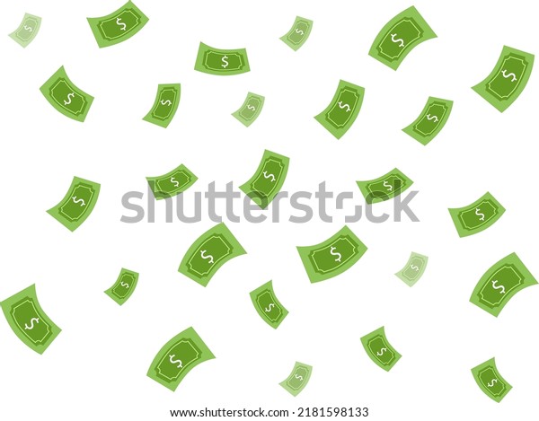 Falling Money Illustrations Isolated White Background Stock Vector ...