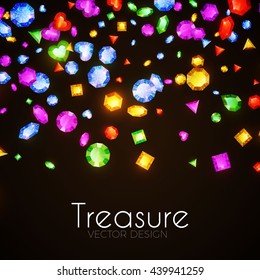 Falling Multicolor Gems Treasure Design Abstract Stock Vector (Royalty Free) 439941259 ...