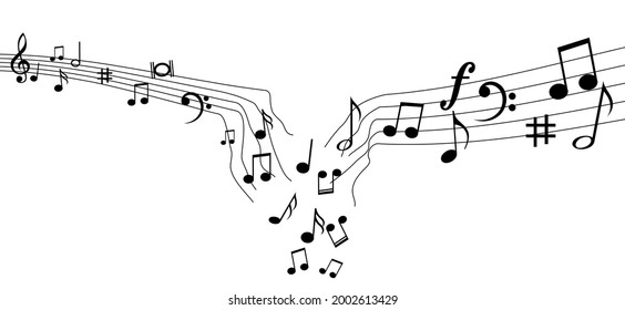Falling Music Notes Bar Musical Note Stock Vector (Royalty Free ...