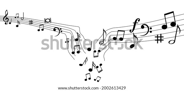 Falling Music Notes Bar Musical Note Stock Vector (Royalty Free ...