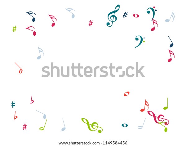 Falling Music Notes Chaos Vector Confetti Stock Vector (Royalty Free ...