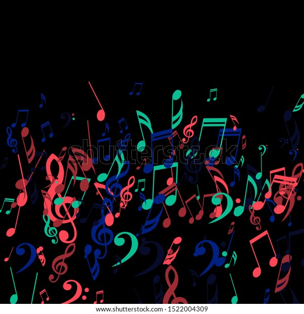 Falling Musical Notes Bass Treble Clefs: vetor stock (livre de direitos ...