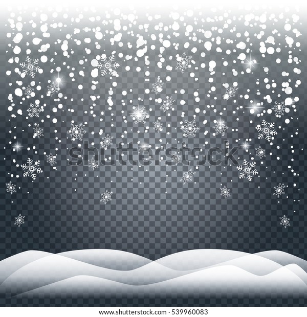 Falling Realistic Snow Christmas New Year Stock Vector (Royalty Free ...