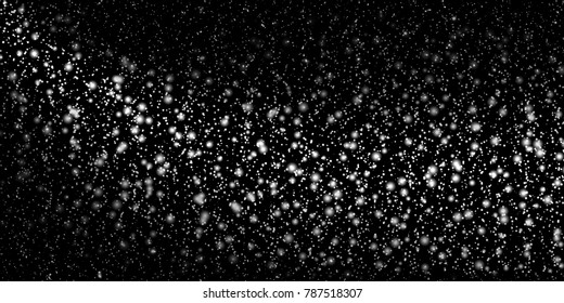 Falling Snow On Black Background Design Stock Vector (Royalty Free ...