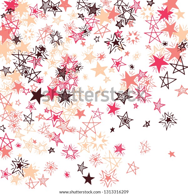 Falling Stars Hand Drawn Festive Background Stock Vector (Royalty Free ...