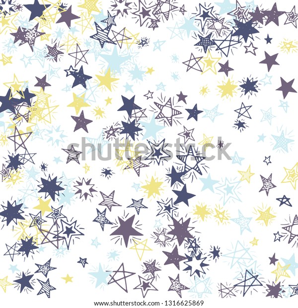 Falling Stars Hand Drawn Festive Background Stock Vector (Royalty Free ...