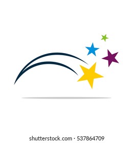Falling Stars Logo Template Illustration Design Stock Vector (Royalty ...