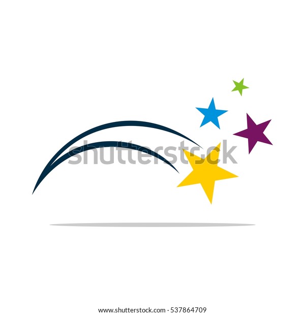 Falling Stars Logo Template Illustration Design Stock Vector (Royalty ...