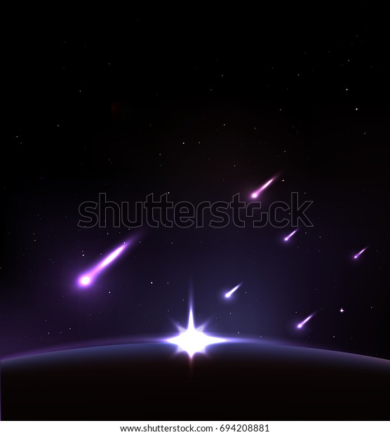 Falling Stars Space Background Vector Illustration Stock Vector ...