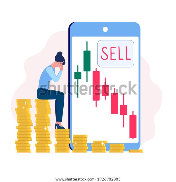 Falling Stock Prices Fixing Loss Selling Stock Vector (Royalty Free ...