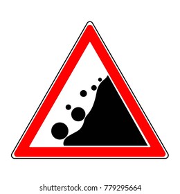 Falling Stones Road Signs Stock Vector (Royalty Free) 779295664 ...