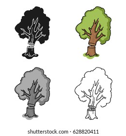 Falling Tree Icon Cartoon Style Isolated Stock Vector (Royalty Free ...