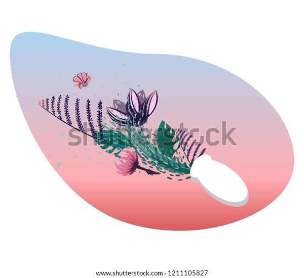 Falling Vase Flowers On Gradient Background: vector de stock (libre de ...