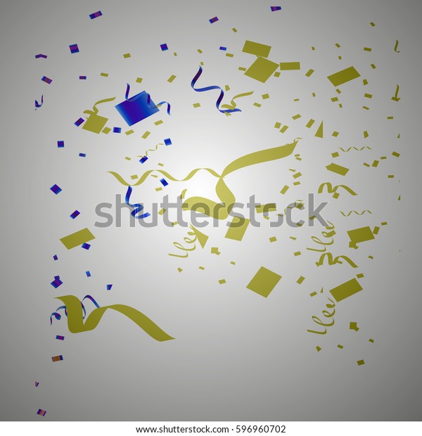 Falling Yellow Blue Confetti Isolated On Stock Vector (Royalty Free ...