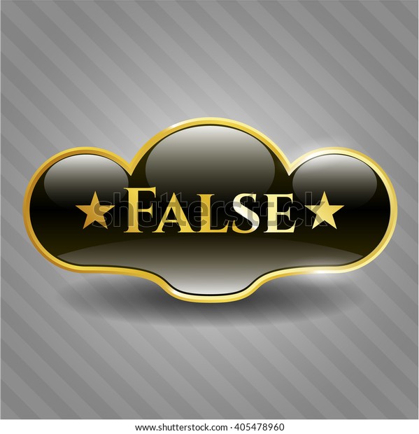False Gold Badge Emblem Stock Vector (Royalty Free) 405478960 ...
