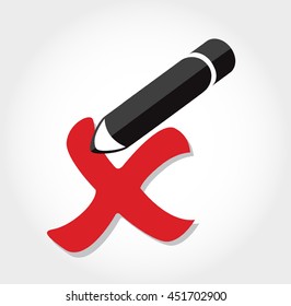 False Icon Vector Pencil Writing False Stock Vector (Royalty Free ...