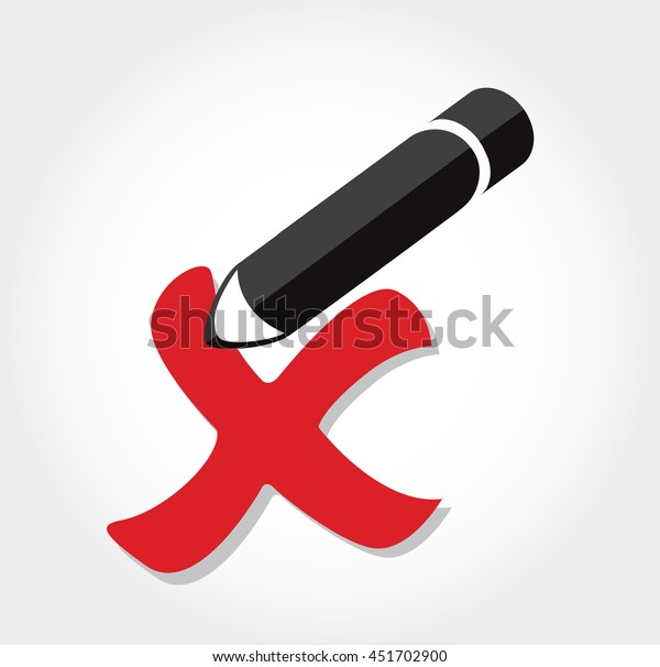 False Icon Vector Pencil Writing False Stock Vector (Royalty Free ...
