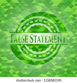 False Statement Green Emblem Mosaic Background Stock Vector (Royalty ...