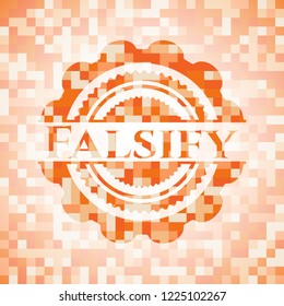 Falsify Abstract Orange Mosaic Emblem Background Stock Vector (Royalty ...