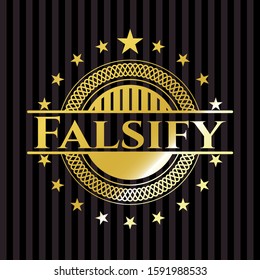 Falsify Golden Emblem Badge Vector Illustration Stock Vector (Royalty ...