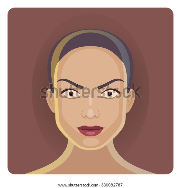 Famale Avatar Rectangle Face Shape: เวกเตอร์สต็อก (ปลอดค่าลิขสิทธิ์ ...