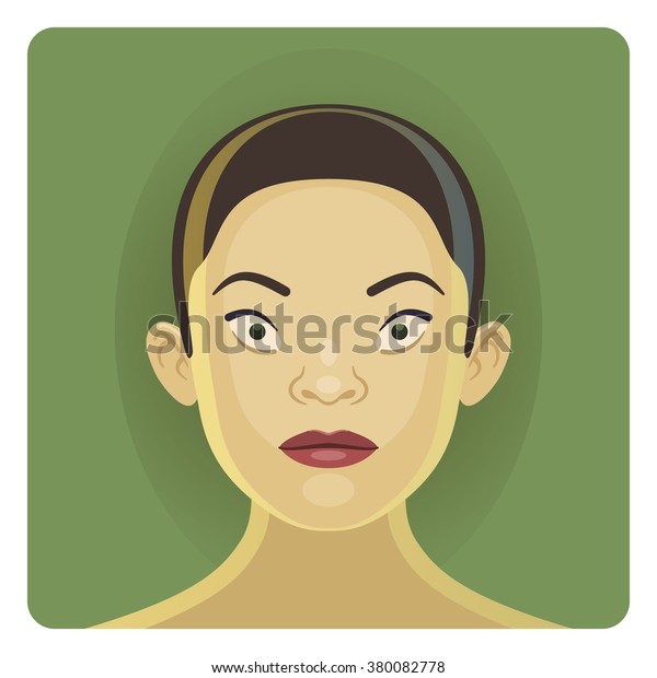 Famale Avatar Round Face Shape: vector de stock (libre de regalías ...