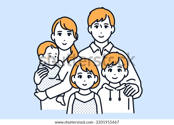 Family 5 Vector Illustration Material Young Stock Vector (Royalty Free ...
