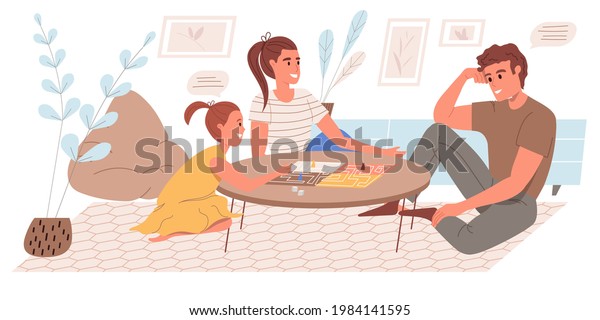 Family Activity Web Concept Flat Style Stock Vector (Royalty Free ...