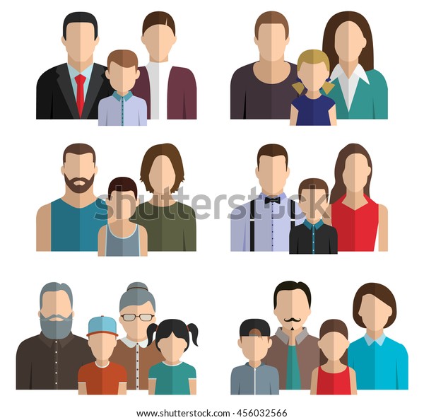 Family Avatar Flat Style Vector Icon Stock Vector (Royalty Free) 456032566