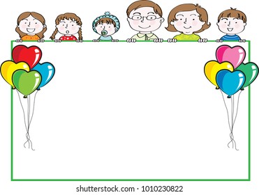 Family Background Vector Drawing: vector de stock (libre de regalías ...