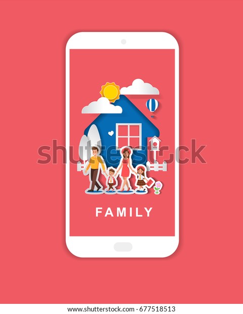 Family Character Vector Design Mobile App Stock Vector (Royalty Free ...