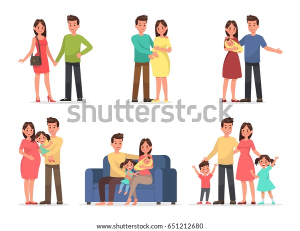Family Character Vector Design Set Stock Vector (Royalty Free) 651212680