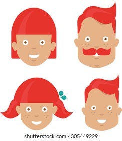 Family Character Vector Faces Stock Vector (Royalty Free) 305449229 ...
