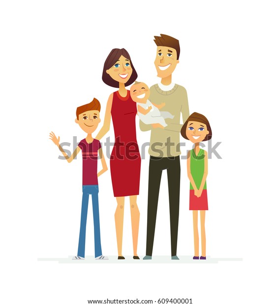 Family Coloured Vector Modern Flat Illustrative Stock Vector (Royalty ...