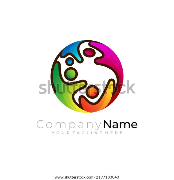 Family Design Charity Logo Vector 3d Stock Vector (Royalty Free ...