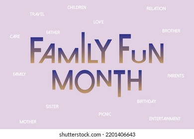 Family Fun Month Typography Vector Poster Stock Vector (Royalty Free ...