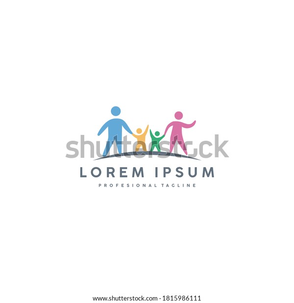 Family Holding Hand Logo Vector Sign Stock Vector (Royalty Free) 1815986111