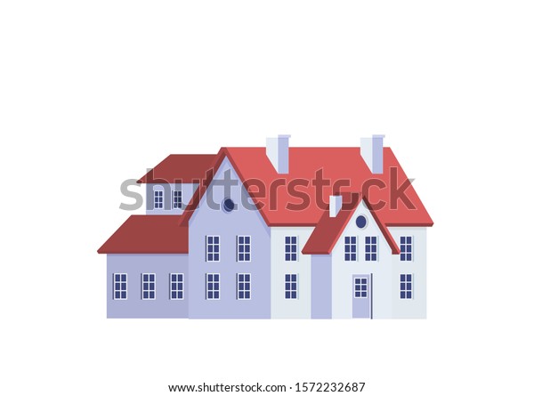 Family Home Flat Style Vector Illustration Stock Vector (Royalty Free ...