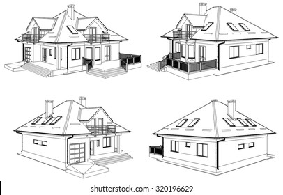 Family House Perspective Vector 01 Stock Vector (Royalty Free ...