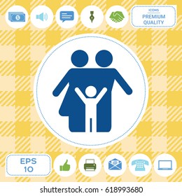 Adults Child Family Icon Stock Vector (Royalty Free) 618991484