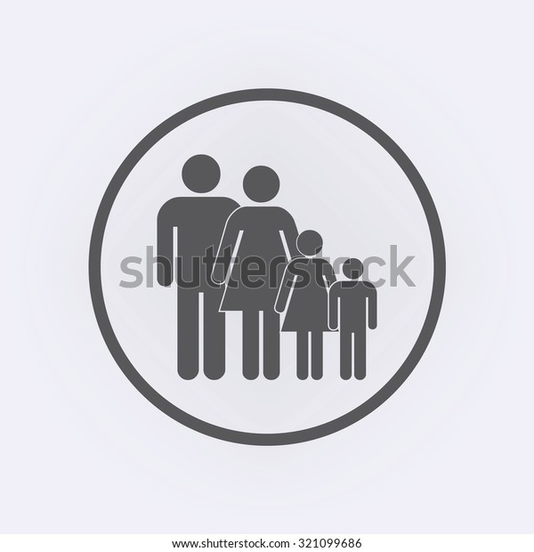 Family Icon Circle Vector Illustration Stock Vector (Royalty Free ...