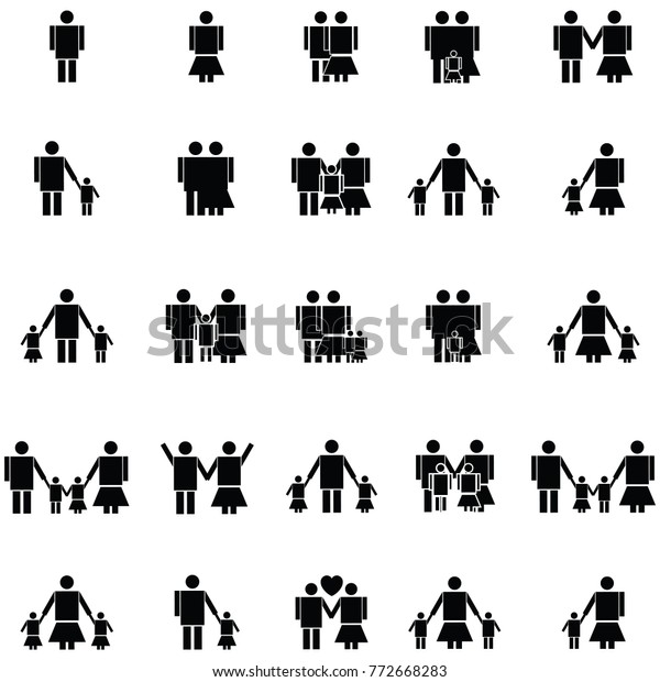 Family Icon Set: vector de stock (libre de regalías) 772668283 ...