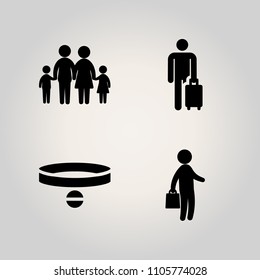 Family Icon Set Guide Walking Parent Stock Vector (Royalty Free ...