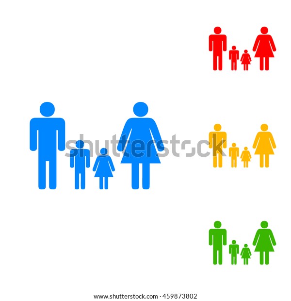 Family Icon Set Vector Colorful Set Stock Vector (Royalty Free ...